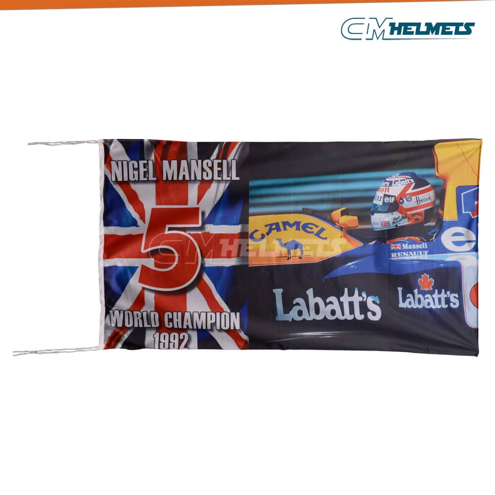 NIGEL MANSELL FLAG BANNER 3 X 5 FT - 150 X 90 CM | CM Helmets