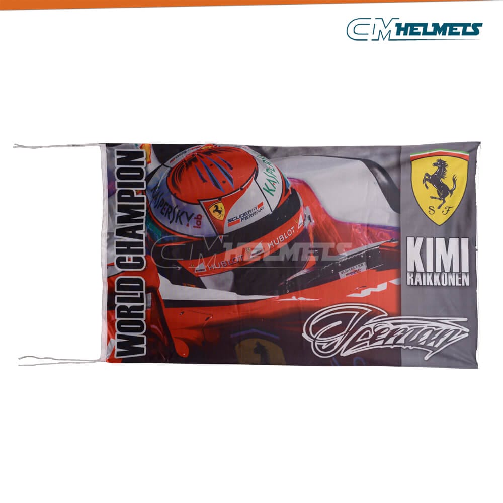 KIMI RAIKKONEN FLAG BANNER 3 X 5 FT - 150 X 90 CM | CM Helmets
