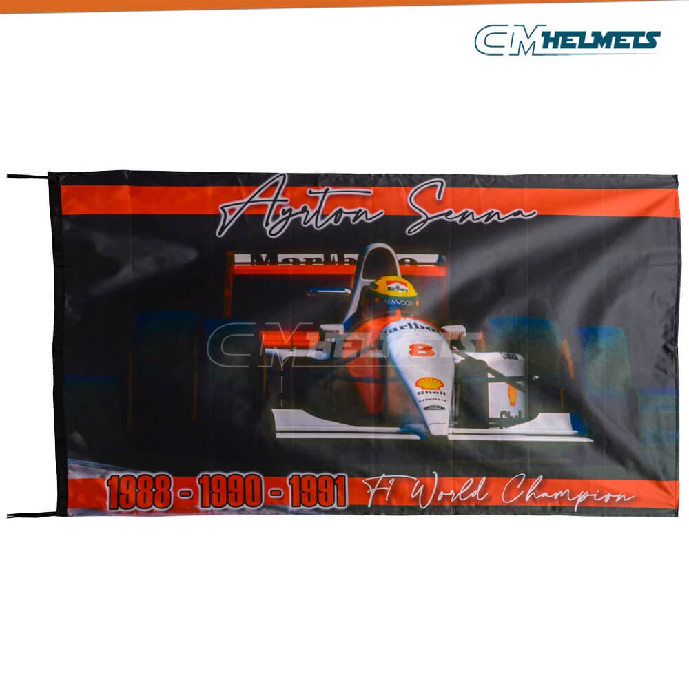 AYRTON SENNA F1 FLAG BANNER 3 X 5 FT - 150 X 90 CM | CM Helmets